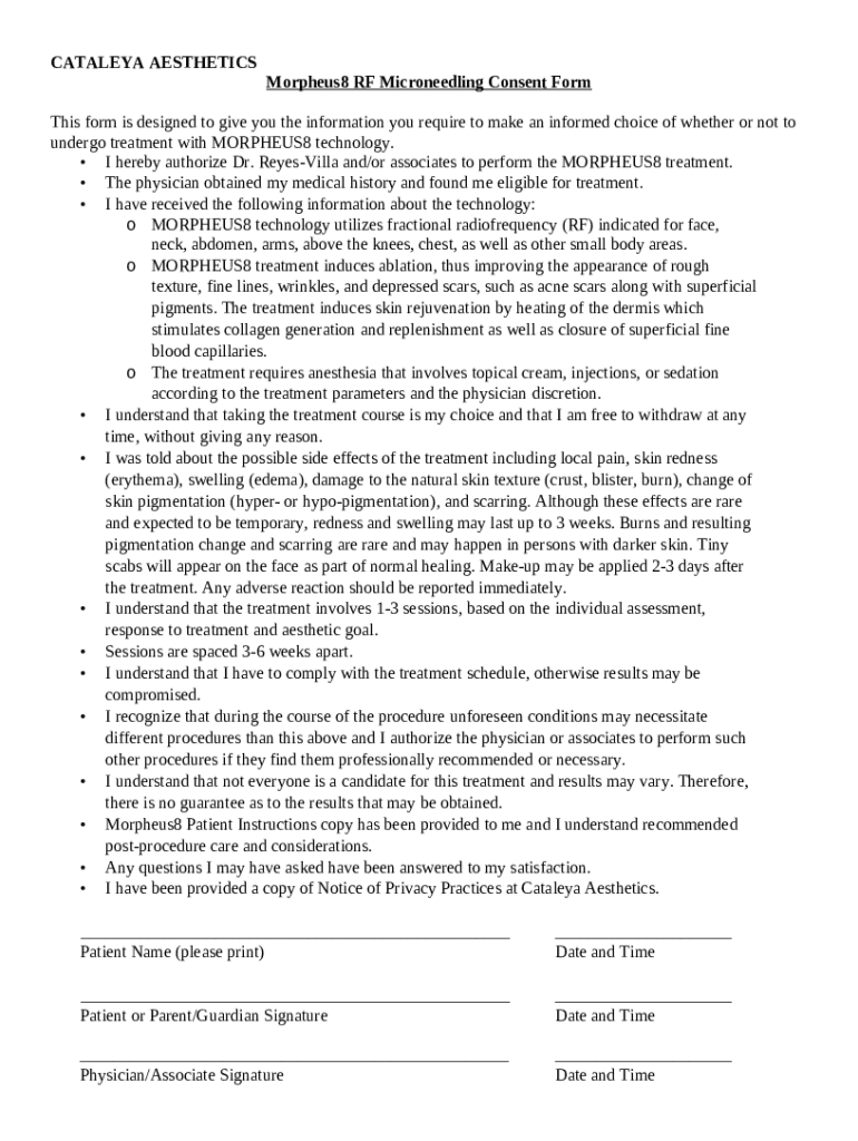 Microneedling Consent discover how to treat skin ... Doc Template ...