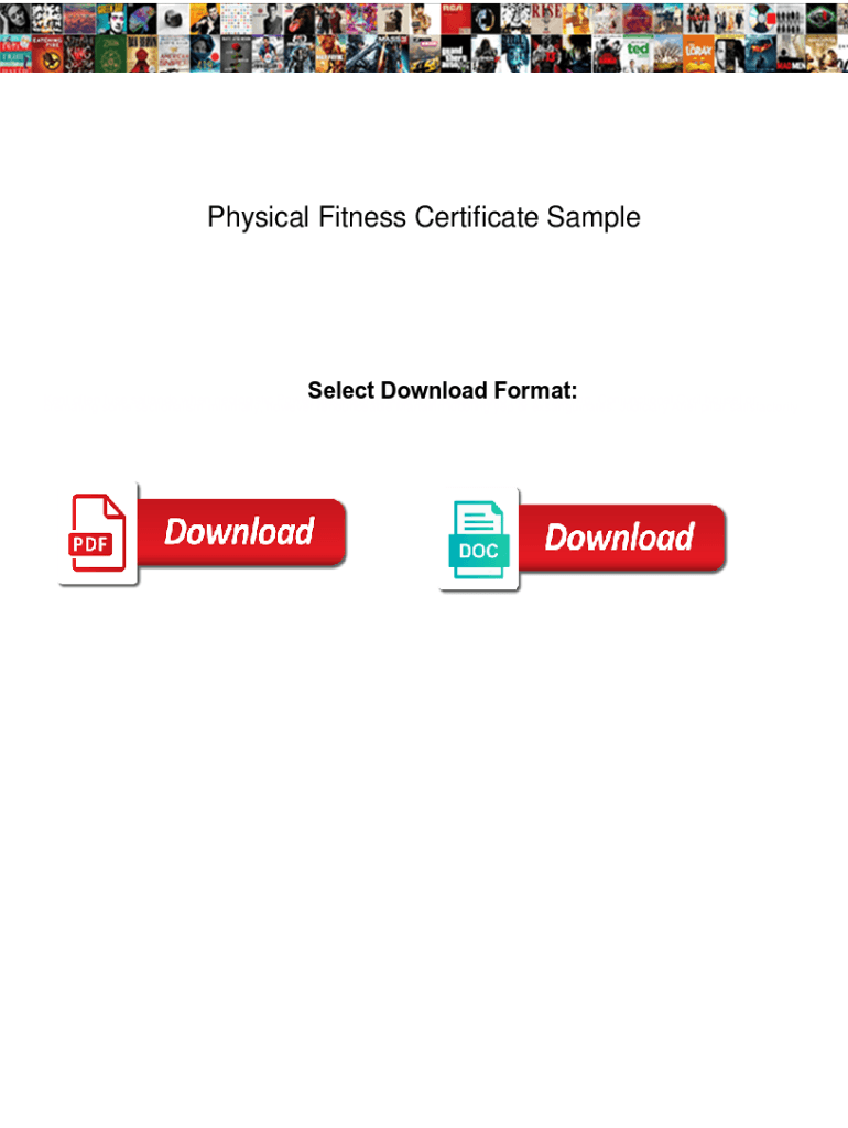Fillable Online Physical Fitness Certificate Sample. Physical Fitness ...