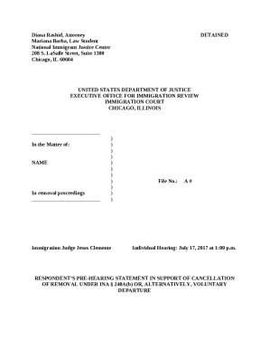 RESPONDENTS PRE-HEARING STATEMENT IN SUPPORT OF ... Doc Template ...