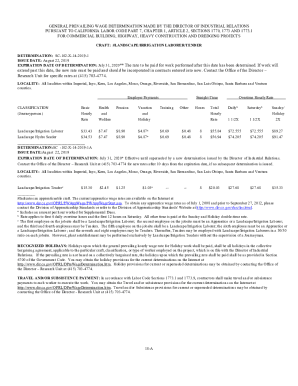 Fillable Online GENERAL PREVAILING WAGE DETERMINATION MADE BY ... Fax ...