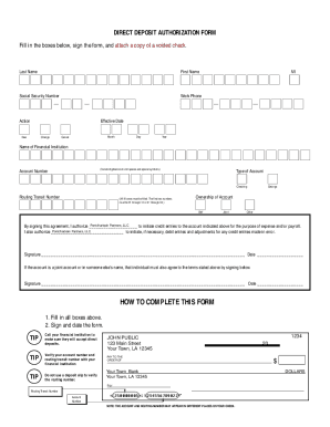 Fillable Online Direct Deposit Authorization Form - Laborers' Local ...