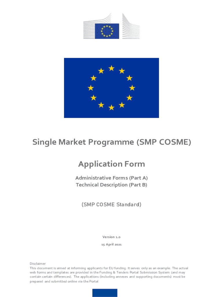 Fillable Online ec europa Single Market Programme (SMP COSME ...