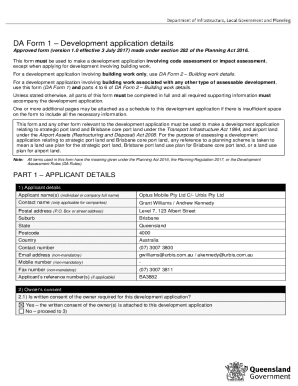 Fillable Online DA Form 1 Development application details - douglas.qld ...