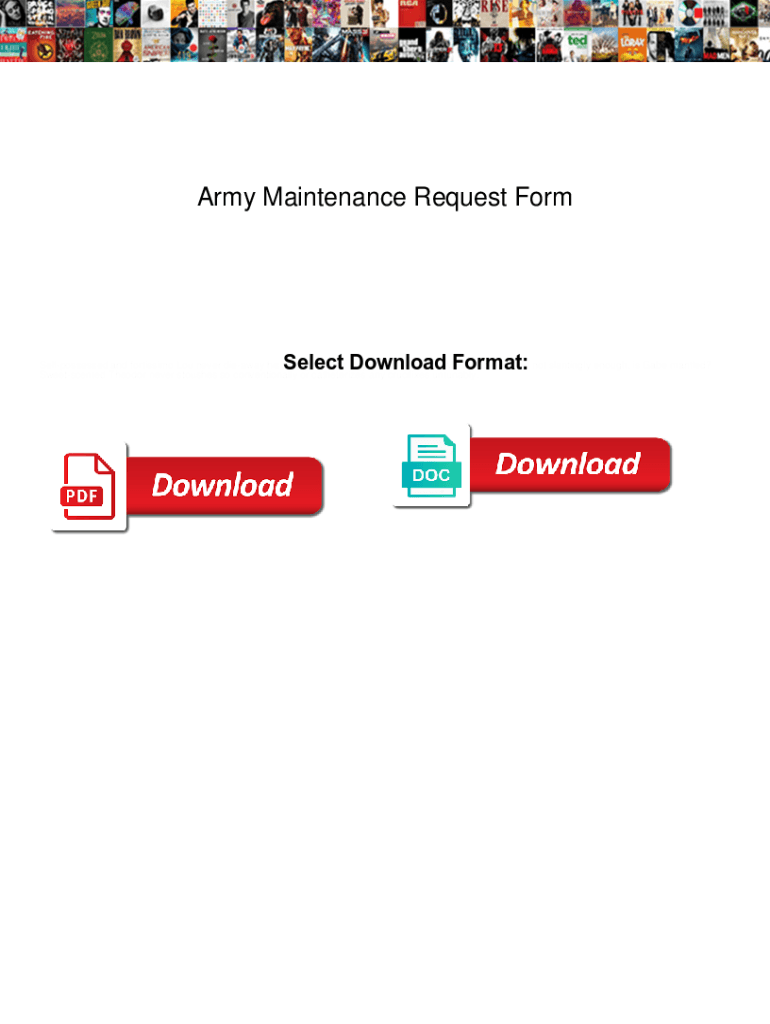 Fillable Online Army Maintenance Request Form. Army Maintenance Request ...