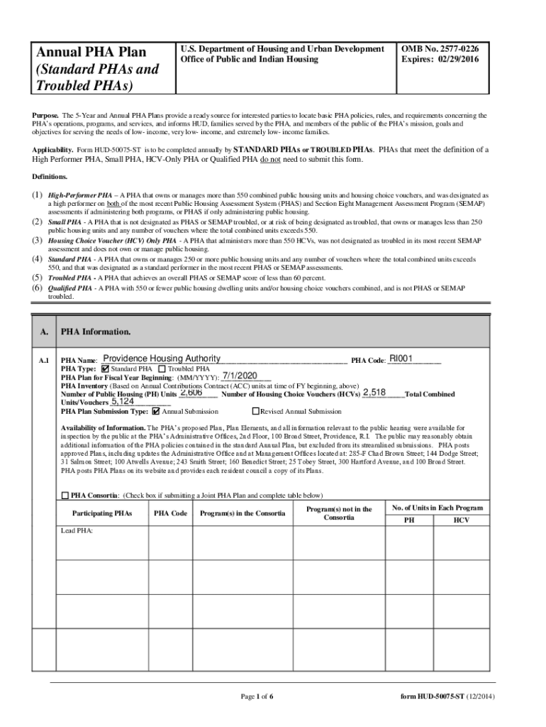 Fillable Online Fillable Online The 5-Year and Annual PHA Plans provide a ready ... Fax Email ...