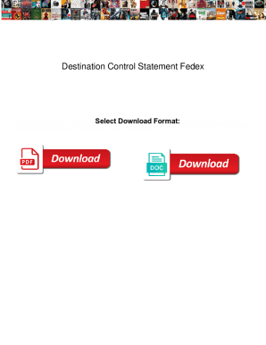 Fillable Online Destination Control Statement Fedex. Destination ...