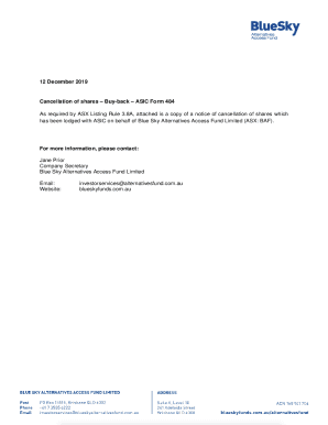 Fillable Online 191212 ASIC Form 484 - Cover Letter Fax Email Print ...