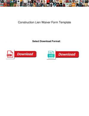 Fillable Online Construction Lien Waiver Form Template. Construction ...