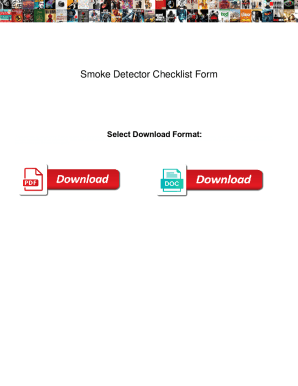 Fillable Online Smoke Detector Checklist Form. Smoke Detector Checklist ...