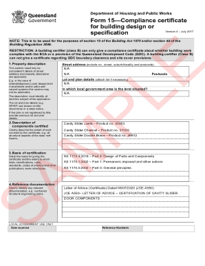 Fillable Online Form 15Compliance certificate for ... - B&D Garage ...
