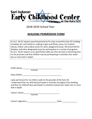 Fillable Online 2019-2020 WALKING PERMISSION FORM Fax Email Print ...