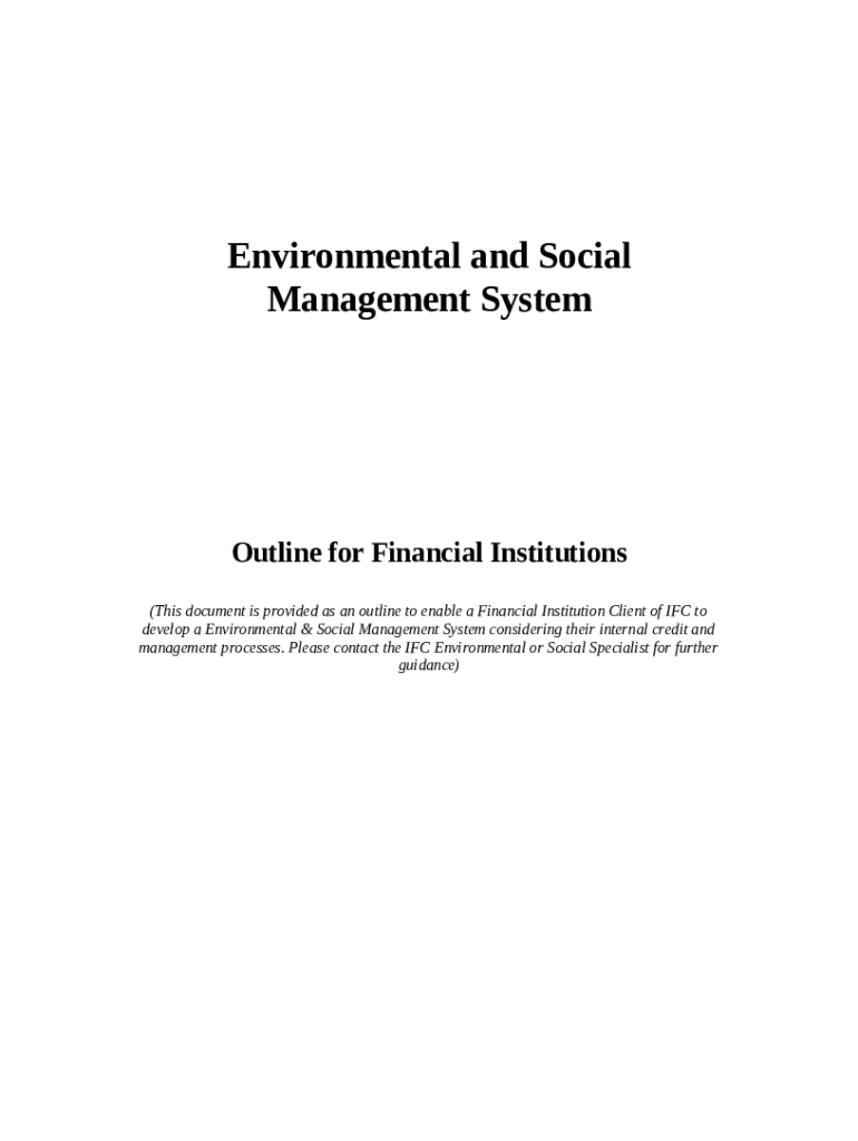 Environmental and Social Management Systems & Tools for ... Doc ...