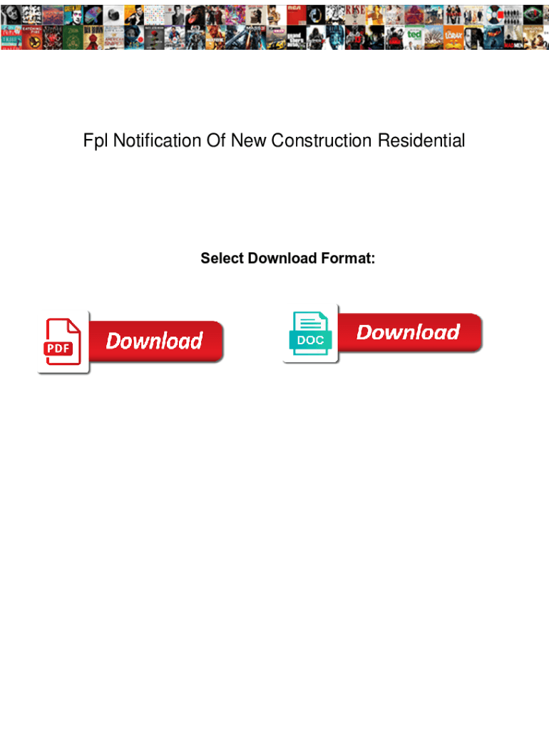 Fillable Online Fpl Notification Of New Construction Residential. Fpl ...