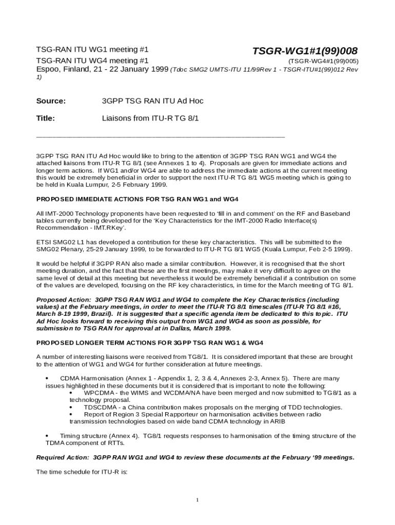 TSG-R Template document. 3GPP Doc Template | pdfFiller