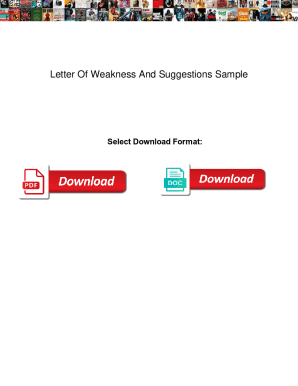Fillable Online Letter Of Weakness And Suggestions Sample. Letter Of ...