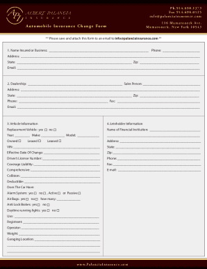 Fillable Online auto-insurance-change-form Fax Email Print - pdfFiller