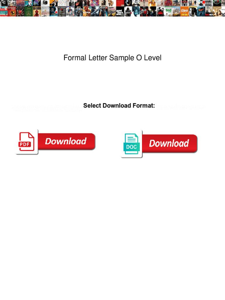 Fillable Online Formal Letter Sample O Level. Formal Letter Sample O ...