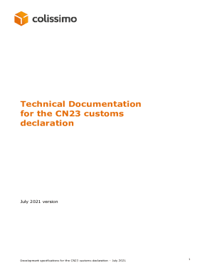 Fillable Online Technical Documentation for the CN23 customs ...