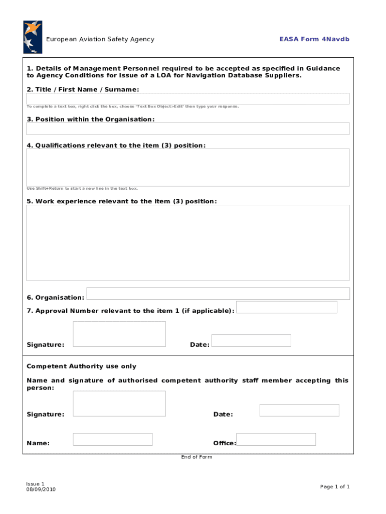 easa 1 Doc Template | pdfFiller