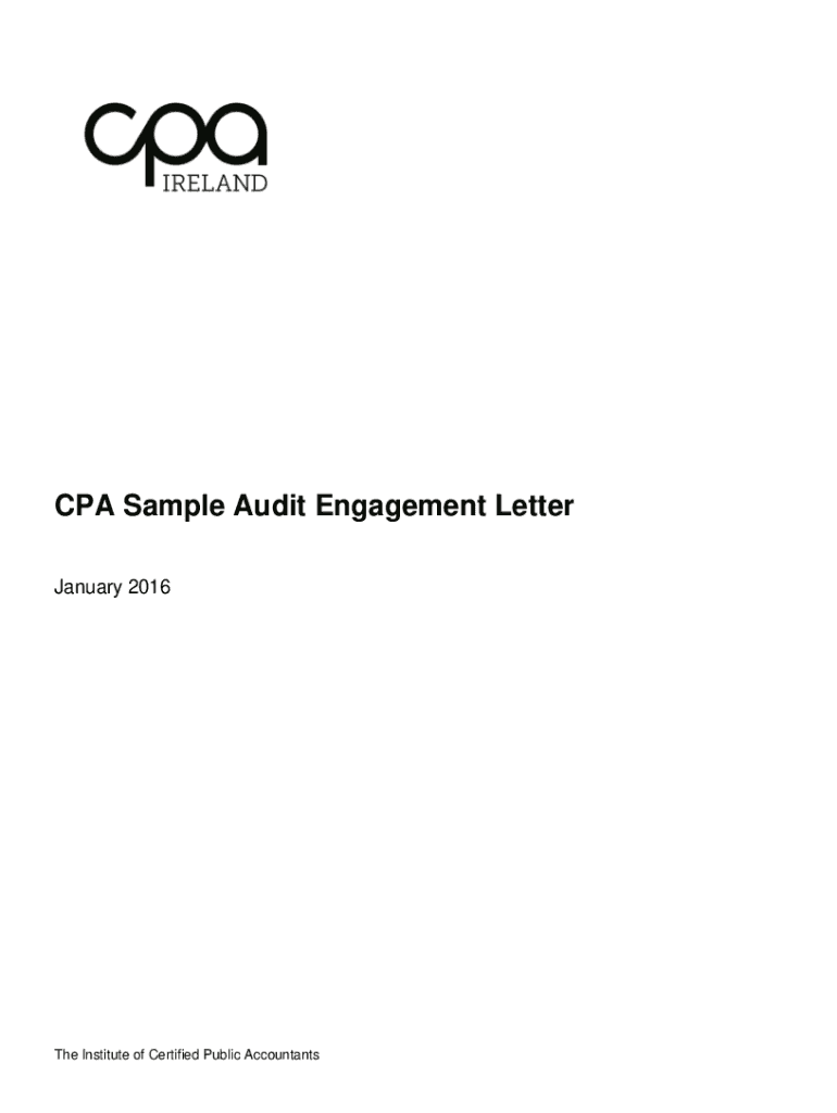 Fillable Online CPA Sample Audit Engagement Letter - For audit ...
