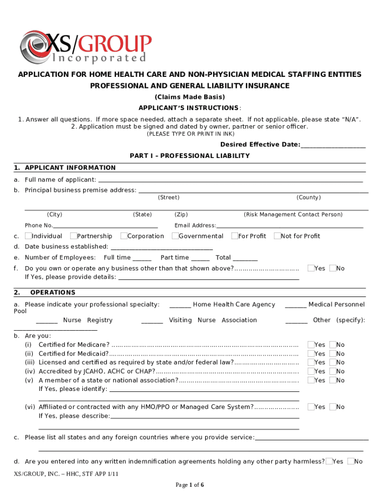 application for home health ca Doc Template | pdfFiller