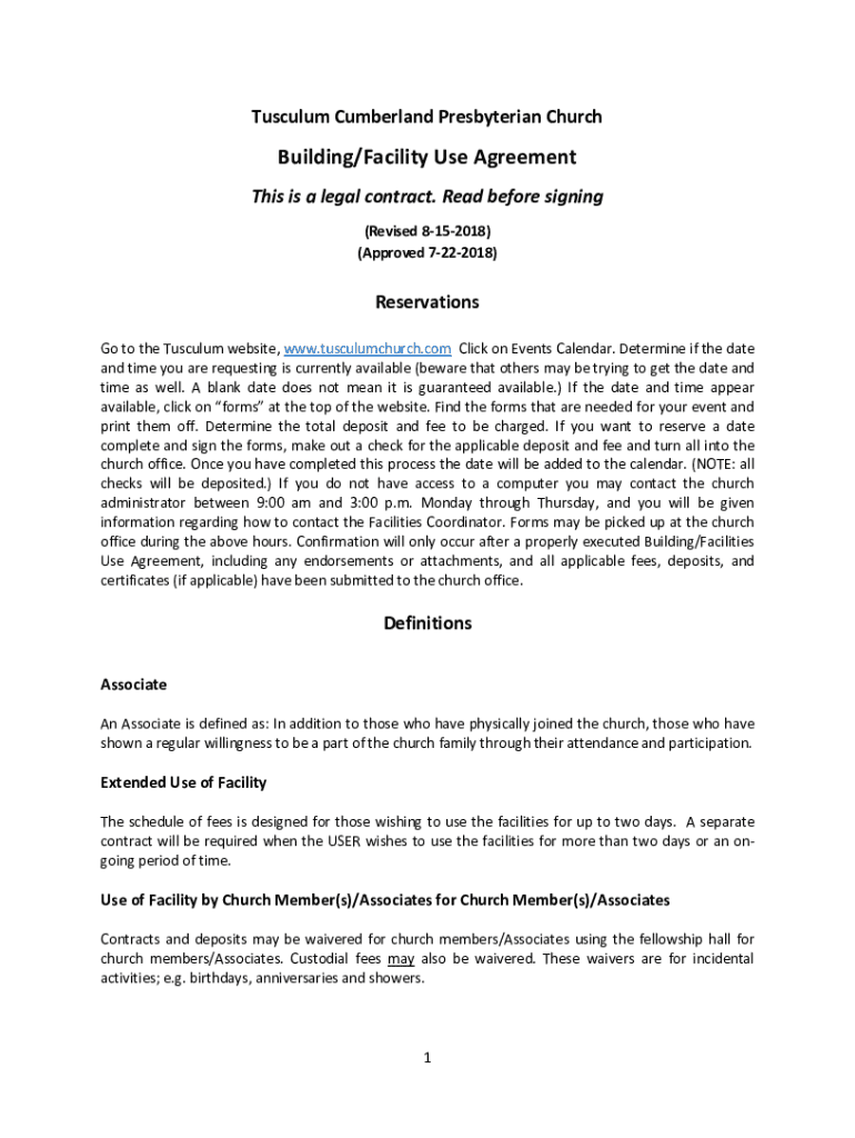 Fillable Online Building Use Agreement(REV 8-15-18).docx Fax Email ...