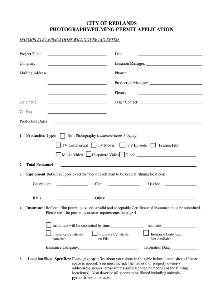 Fillable Online Special Event Permit - Welcome to City of Camarillo, CA Fax Email Print - pdfFiller