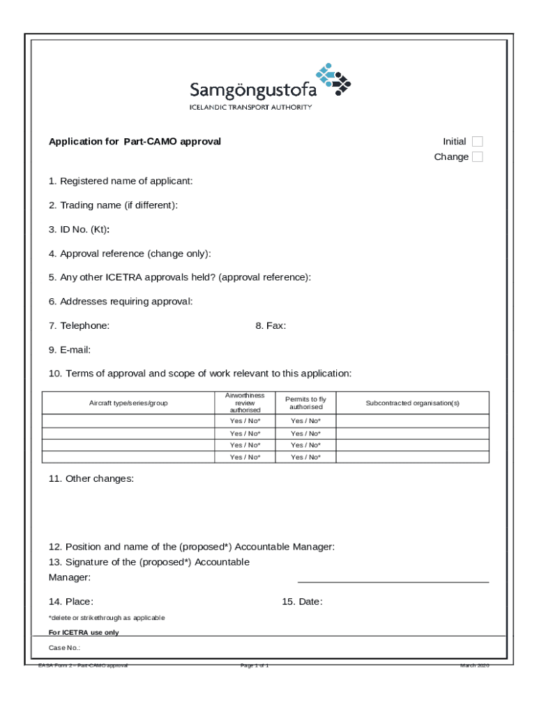 EASA 2 - Part-CAMO Doc Template | pdfFiller