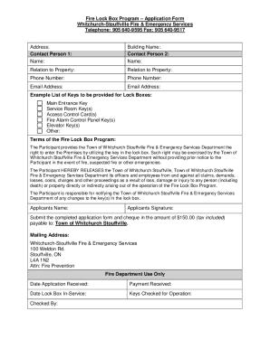 Fillable Online Fire Department Lock Box Form - townofws.ca Fax Email ...