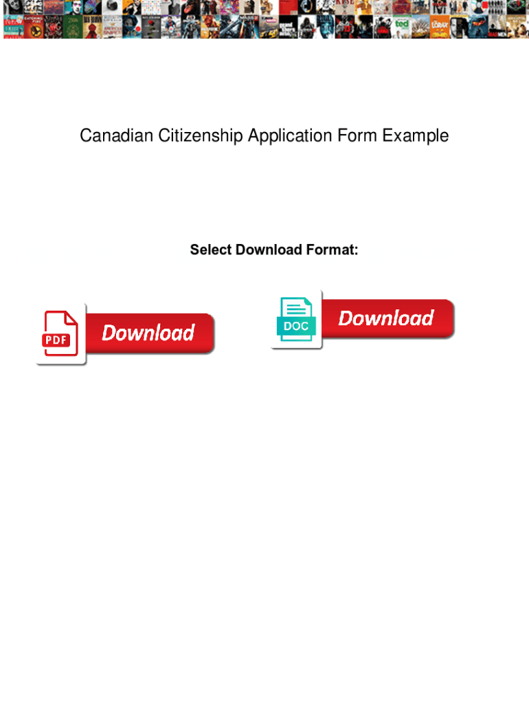 Fillable Online Canadian Citizenship Application Form Example. Canadian ...