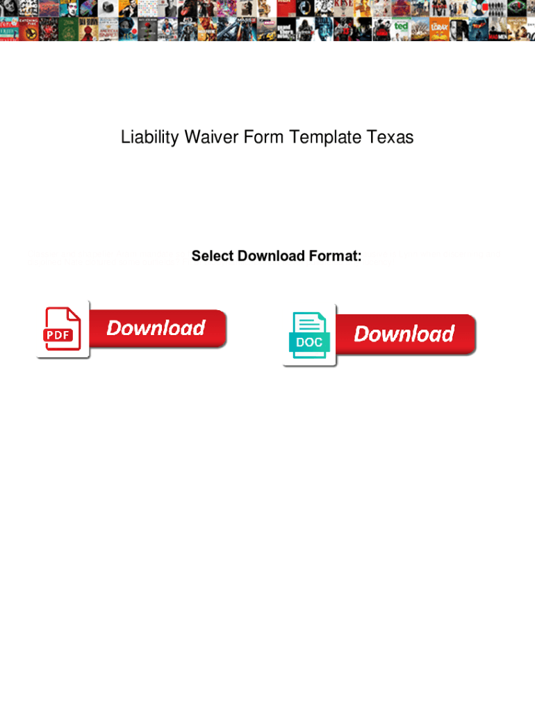 Fillable Online Liability Waiver Form Template Texas. Liability Waiver ...
