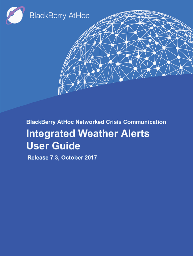 Fillable Online BlackBerry AtHoc Integrated Weather Alerts Guide ...
