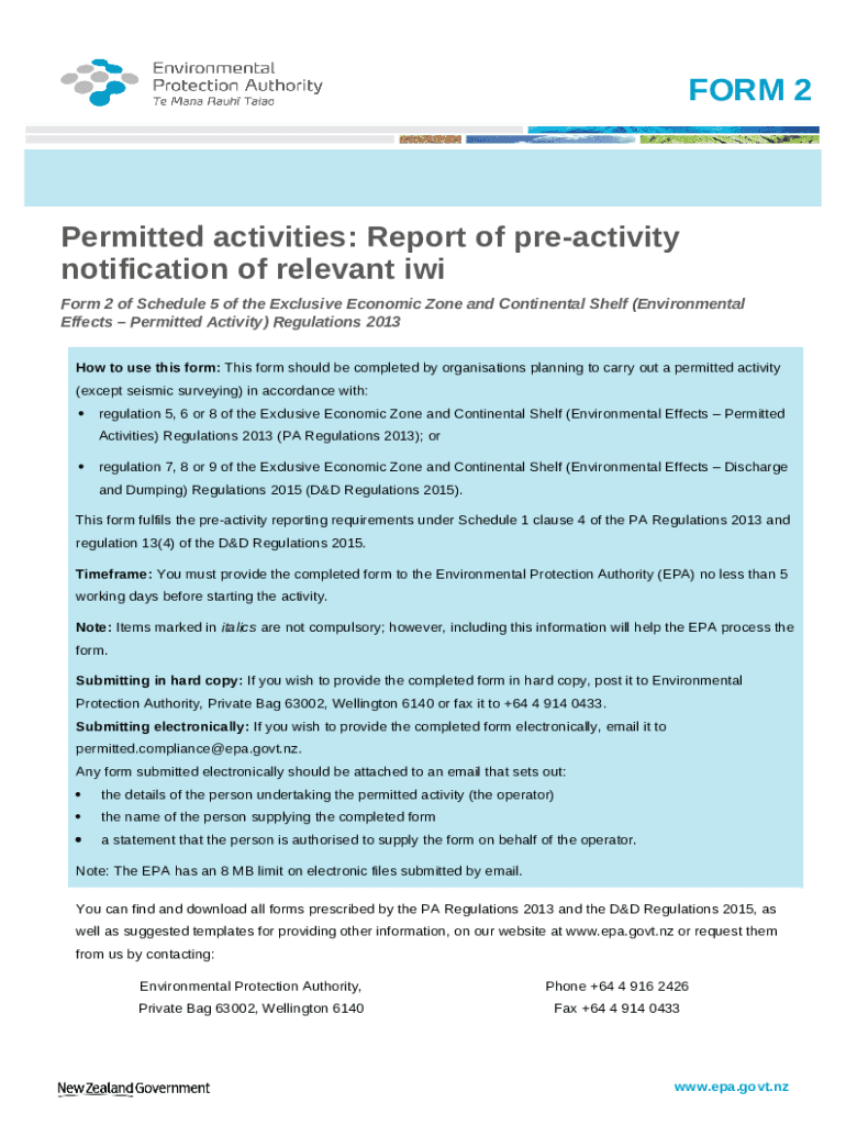 EEZ Permitted Activity 2 - Notice of Iwi Notification Doc Template ...