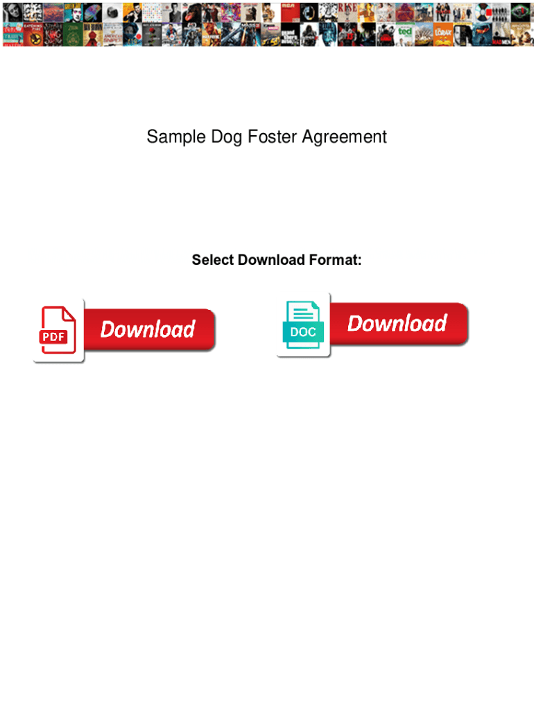 Fillable Online Sample Dog Foster Agreement. Sample Dog Foster ...