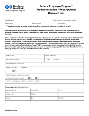 Fillable Online 508C Federal Employee Programpredetermination / Prior ...