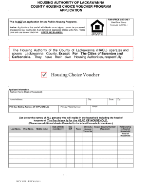 Fillable Online Housing Choice Voucher Program (formerly known as ...