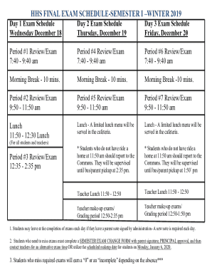 Fillable Online www.uh.edufinal-exam-schedulesFinal Exam Schedules ...