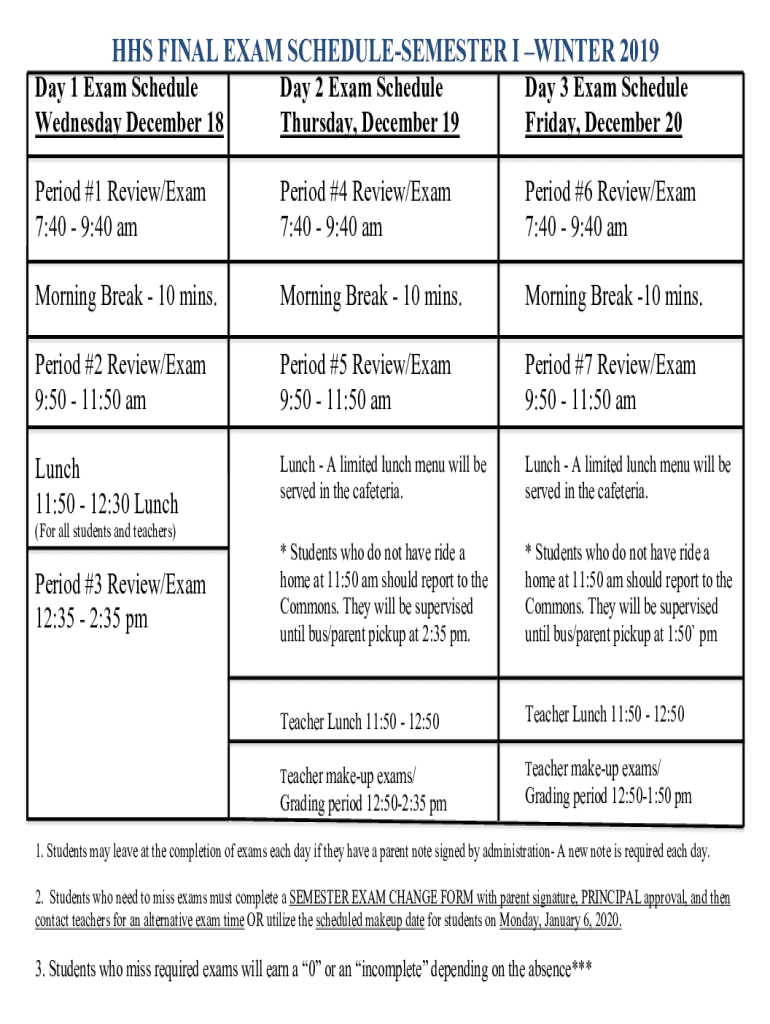 Fillable Online www.uh.edufinal-exam-schedulesFinal Exam Schedules ...