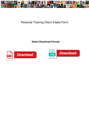 Fillable Online Personal Training Client Intake Form. Personal Training ...