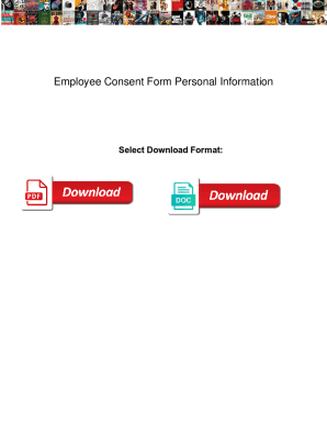 Fillable Online Employee Consent Form Personal Information. Employee ...