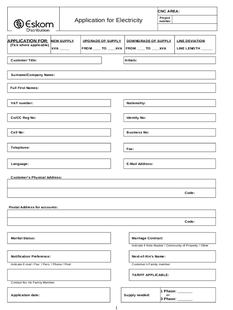 Eskom Home Doc Template | pdfFiller