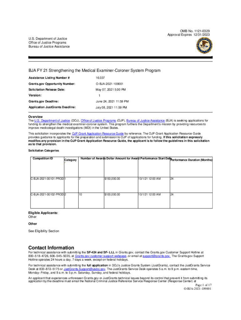 Fillable Online BJA FY 21 Strengthening the Medical Examiner-Coroner ...