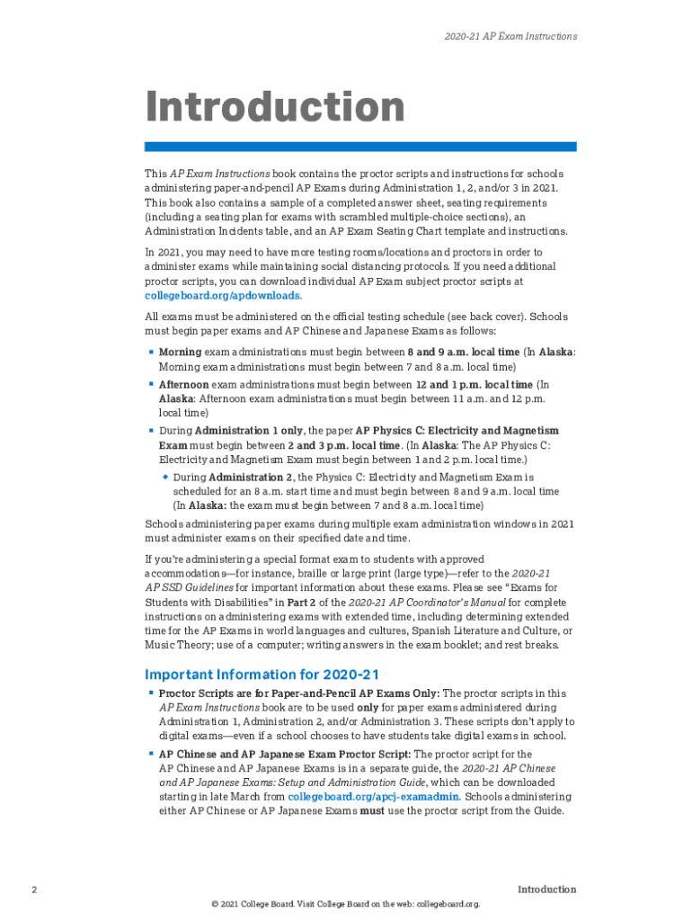 Fillable Online 201920 INCLUDES: Exam Instructions - AP Central Fax ...