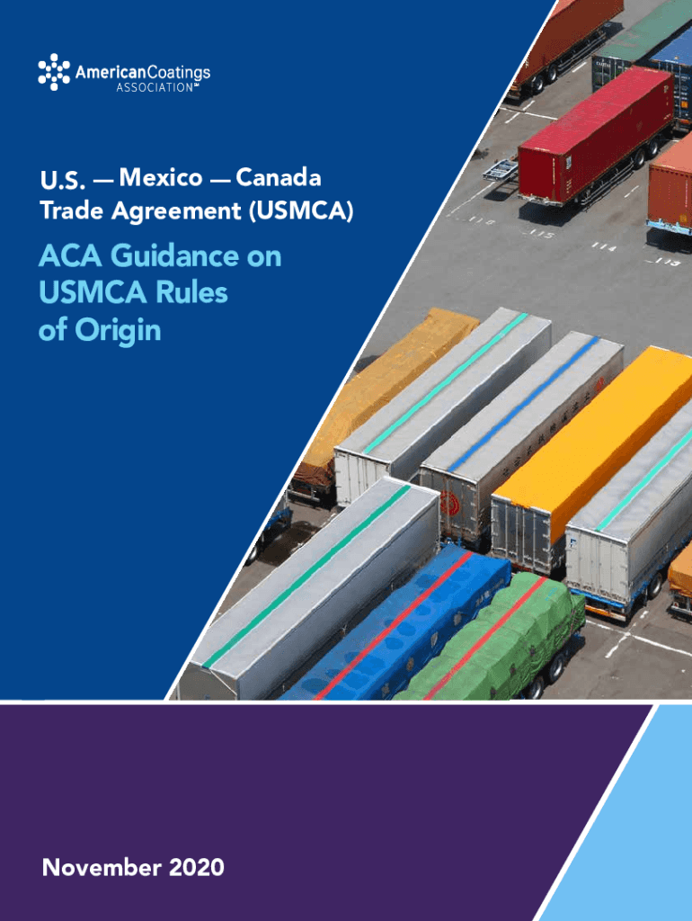 Fillable Online ACA Publishes Member Guidance on USMCA Rules of Origin ...