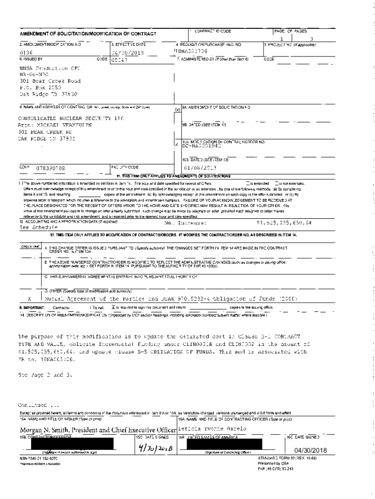 Fillable Online cage.dla.milContentformsStandard Form 30 - Amendment of Solicitation ...