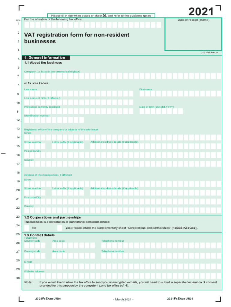 Fillable Online Supplement to the VAT registration form for non ...
