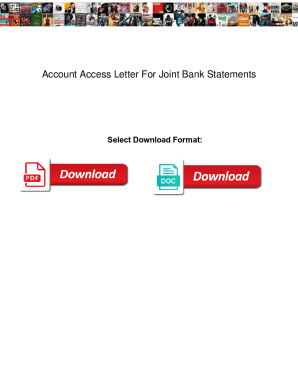 Fillable Online Account Access Letter For Joint Bank Statements ...