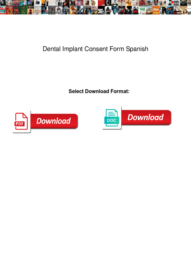 Fillable Online Dental Implant Consent Form Spanish. Dental Implant ...