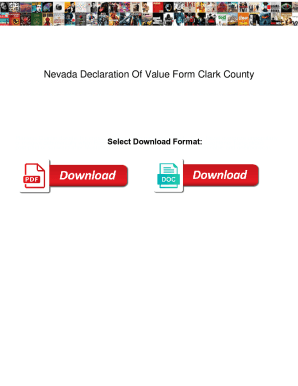 Fillable Online Nevada Declaration Of Value Form Clark County. Nevada ...