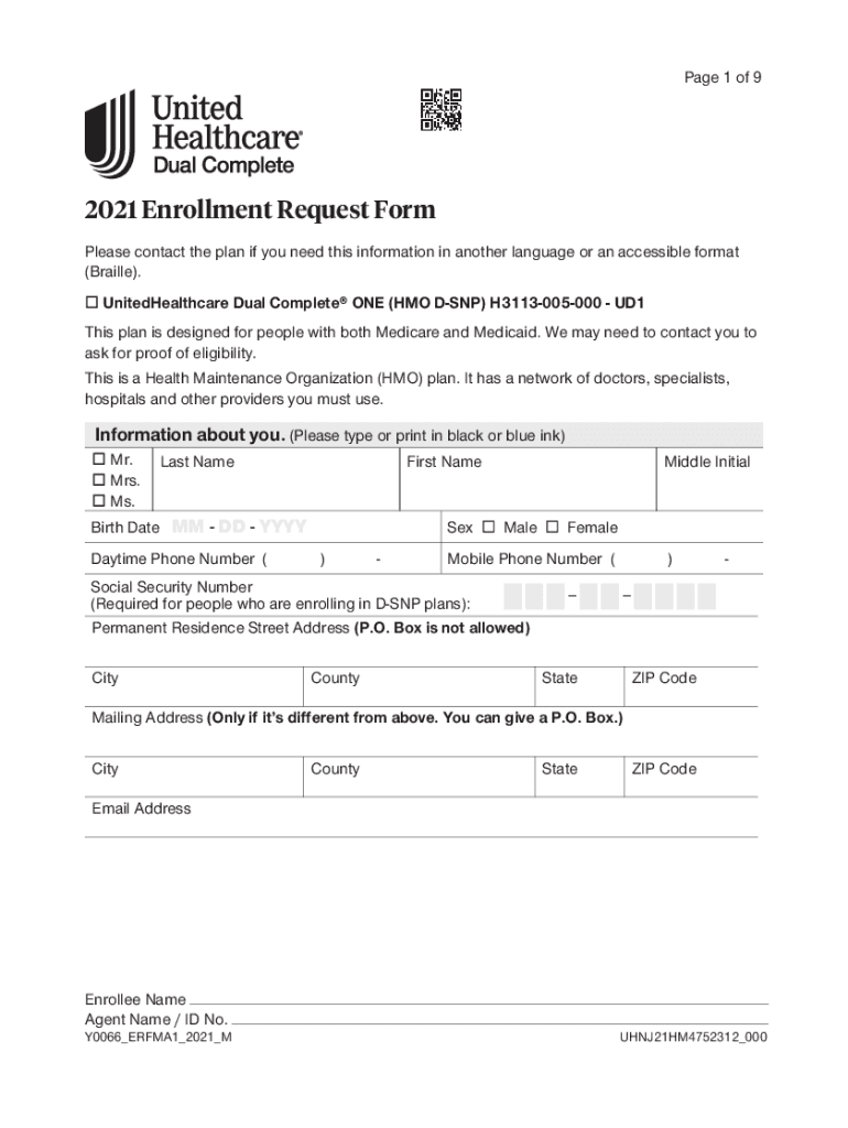 Fillable Online www.scanhealthplan.com-media2021 Individual Enrollment ...